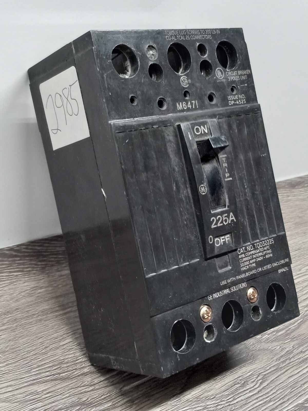 GE TQD32225 3 Pole 225 Amp 240v Circuit Breaker | eBay