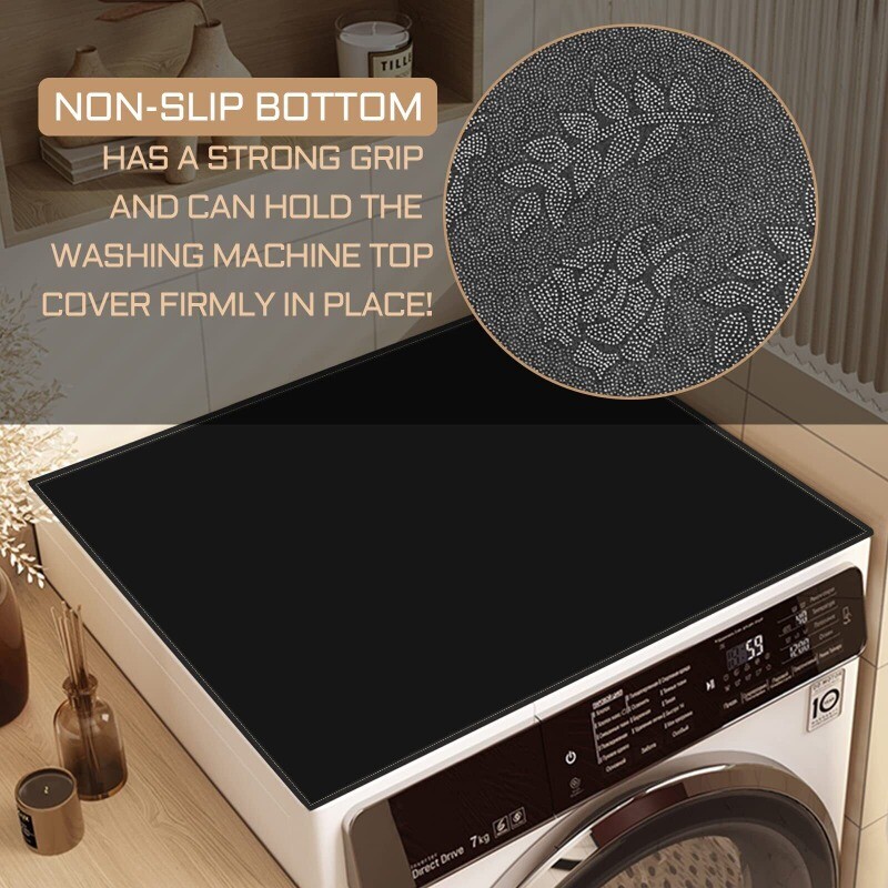 2 Pcs Washer/Dryer Top Mat Cover Anti-Slip Washing Machine Dust-Proof ...
