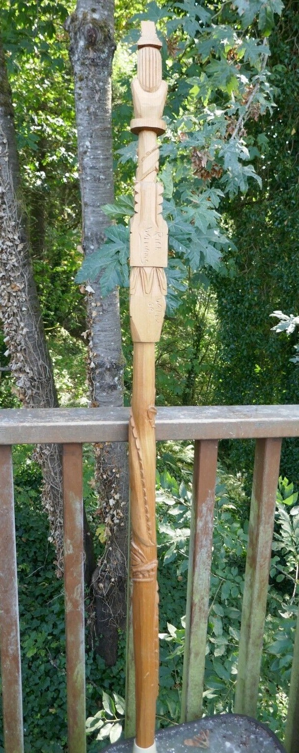 Vintage Native Rick Williams (Nuu-chah-nulth) Hand Carved Cedar Walking ...