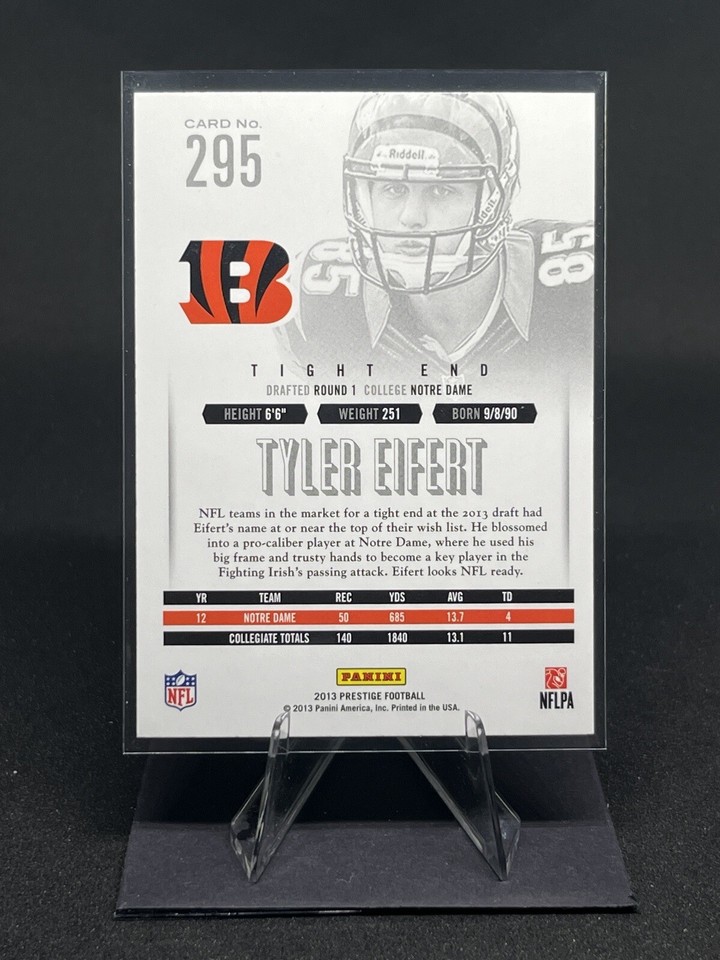 Tyler Eifert 2013 Panini Prestige Rookie RC #295 Cincinnati Bengals ...