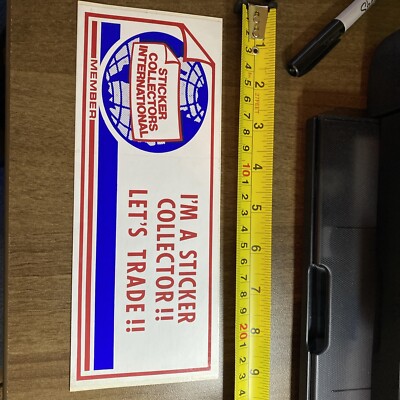 Vintage bumper Sticker. Sticker Collectors International Member. 9” | eBay