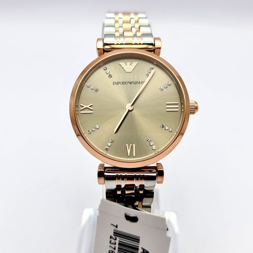 NEW GENUINE EMPORIO ARMANI GIANNI LADIES WATCH AR1840 BNIB ROSE GOLD ...