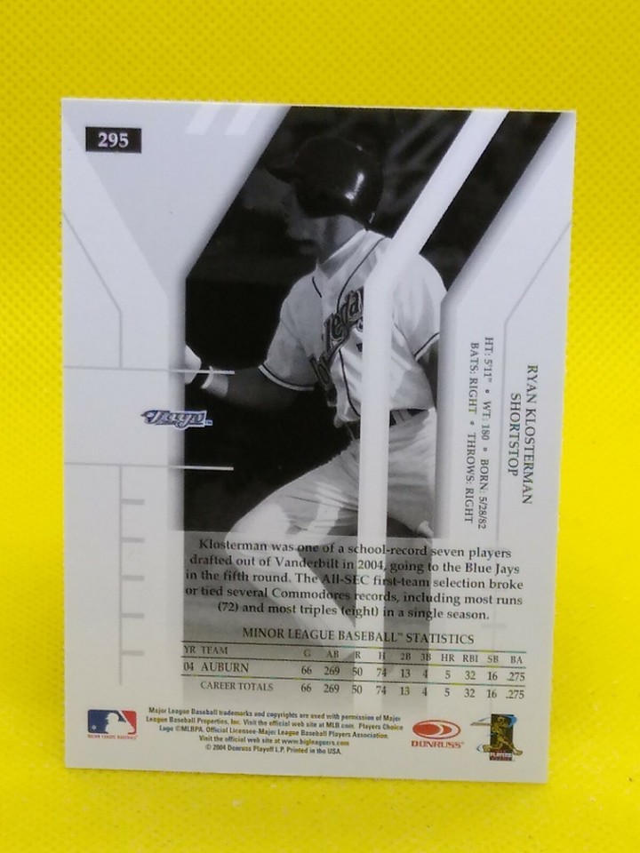 Ryan Klosterman 2004 Elite Extra AUTOGRAPH ROOKIE #295 Toronto ***/865 ...