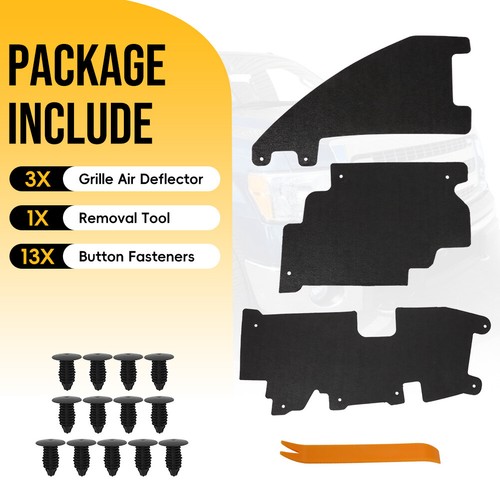 For 2009-2014 Ford F150 & Raptor Radiator Grille Air Deflector Set w ...