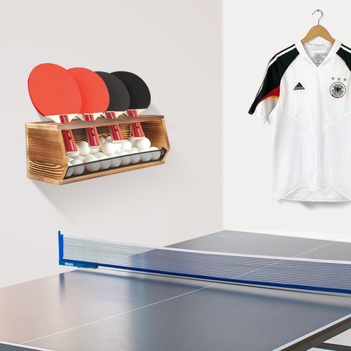 Ping Pong Storage Rack, Wall-Mount Table Tennis Paddle Display Holder ...