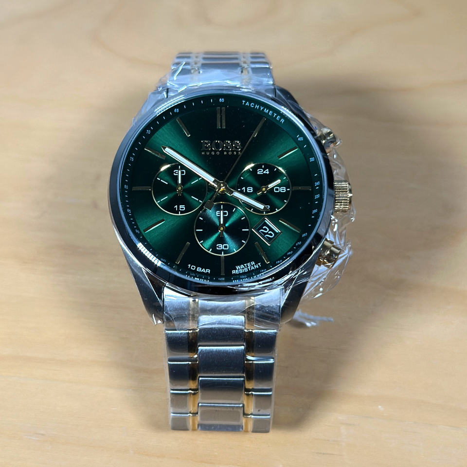 Hugo Boss HB1513878 Men’s Chronograph Watch – Green Dial – Stainless ...
