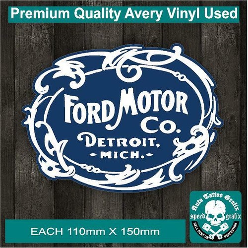VINTAGE FORD MOTOR DECAL STICKER RETRO FORD AMERICANA HOT ROD RAT ROD ...