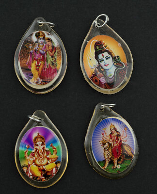 Pendente Medaglia Shiva Parvati Durga Lakshmi Dei Indù Talismano Resina ...