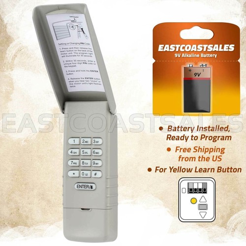 For LiftMaster 877LM Wireless Garage Door Keyless Entry Keypad Yellow ...