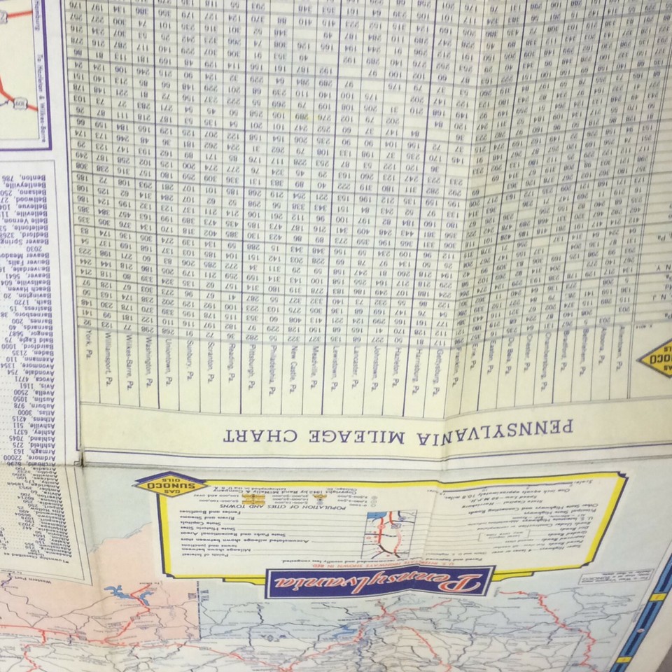 Vintage Sunoco Map Pennsylvania Road Map Historical Pictorial Map | eBay