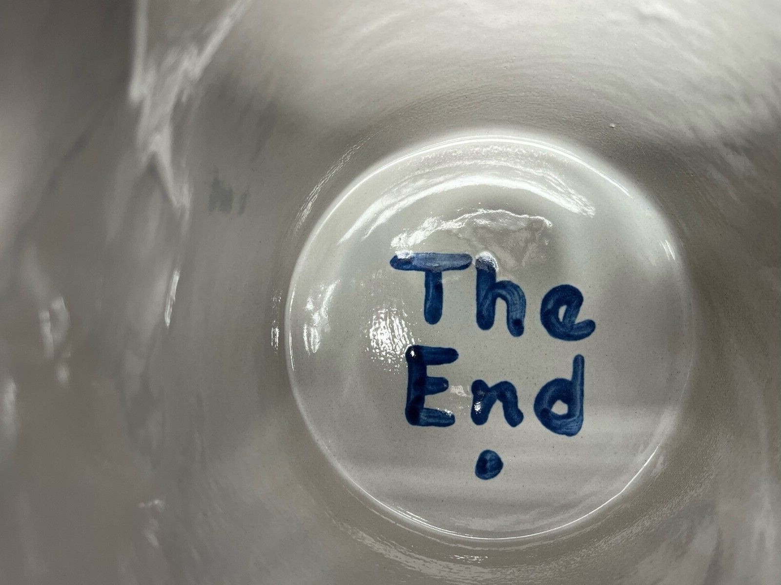 7.5" M A Hadley Art Pottery Blue Country Farmhouse Swine Pig Pitcher ...