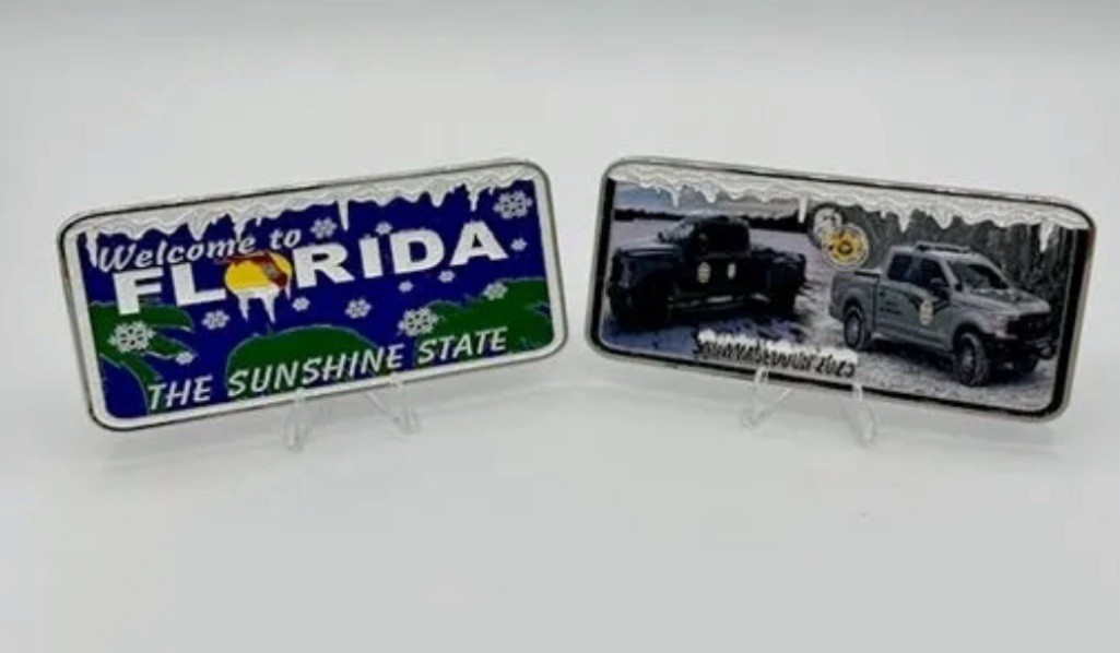 Florida Fish And Wildlife FWC Challenge Coin Snow License Plate | eBay