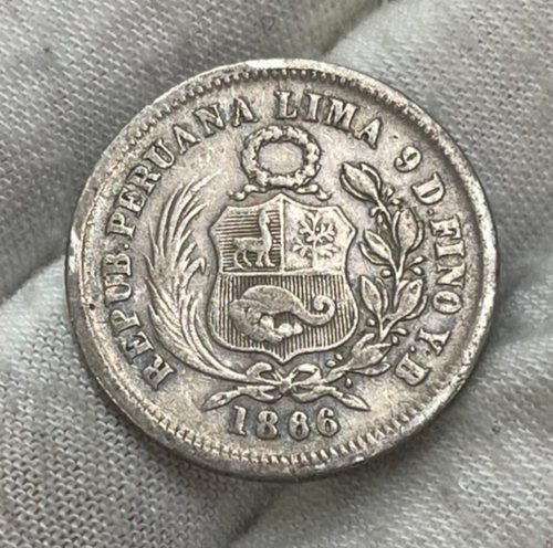 1866 Peru 1/5 Sol Silver Coin High Value | eBay