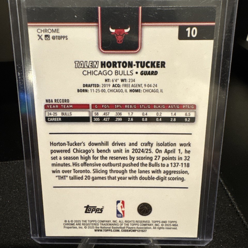 2025-26 Topps Chrome - Talen Horton-Tucker #10 Purple Refractor /75 | eBay