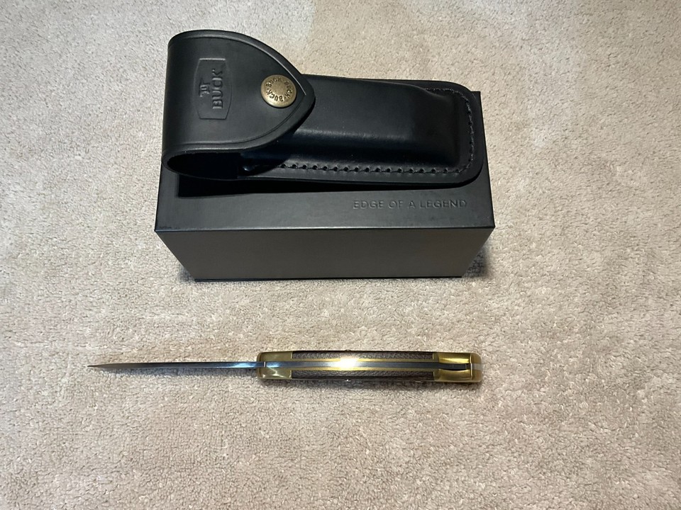 Buck 110 Folding Hunter Burlap Handle - Drop Point Blade, Brand New in ...