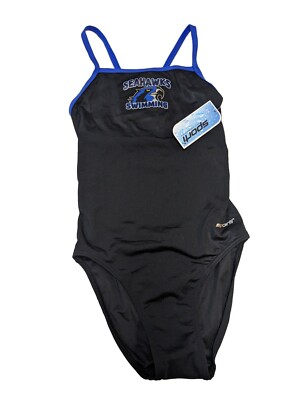 SPORTI Women's Black Thin Strap Sea Hawks One Piece Bathing Suit Size ...