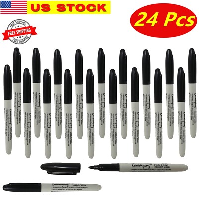 24 Pcs Permanent Markers, Fine Point, Fine Tip Quick Dry Sharp, Marker ...