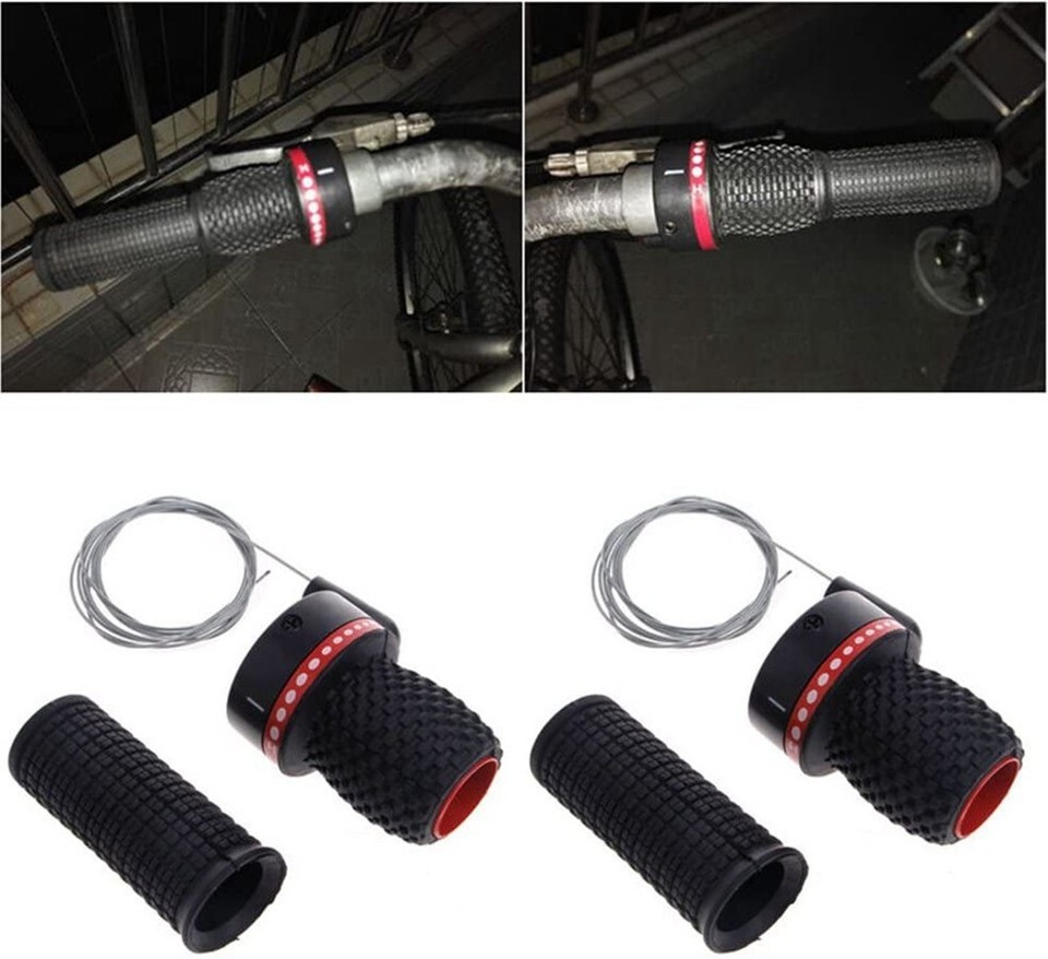 Mountain Bike Bicycle 18/21 Speed Twist Gear Shifter Set + Grips ...