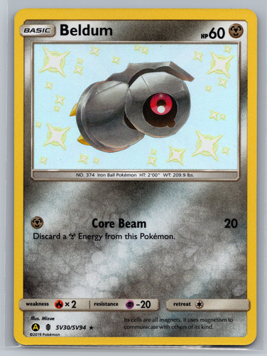 Beldum SV30/SV94 -- Pokemon TCG Hidden Fates -- NM - Mint Shiny Vault ...