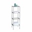 Chrome 4 Tier Wire Narrow Shelving Storage Rack Organizer Tower Kitchen ...