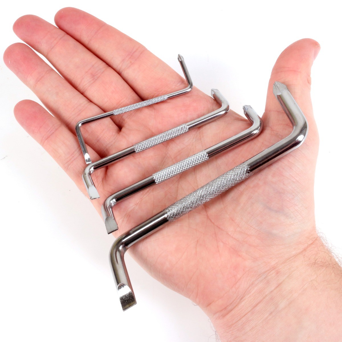 4pc Offset Screwdriver Set Right Angle Corner Crosshead Flat Pozi Drive ...