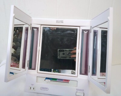 Vintage JERDON Three-Way Tri-Fold Lighted Cosmetic Make-Up Mirror 4 ...