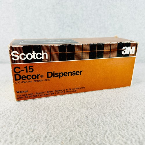 3M Scotch C15 Decor Tape Dispenser Weighted Walnut Finish Vintage ...