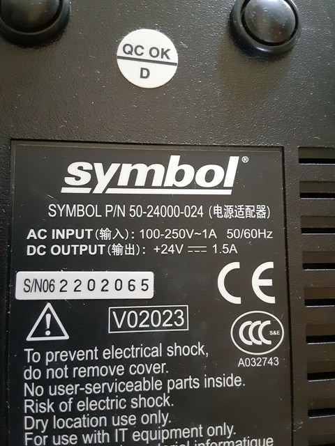 Symbol 24v 1.5a Power Supply 2 Pin Connector 50-24000-024 for sale ...