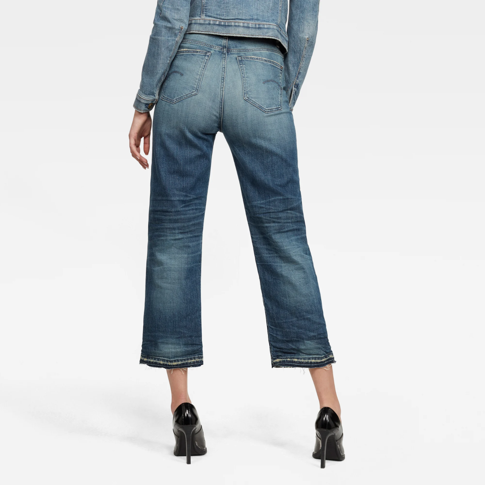 G-Star Jeans 'TEDIE ULTRA HIGH STRAIGHT RIPPED EDGE ANKLE' Faded Atlas ...