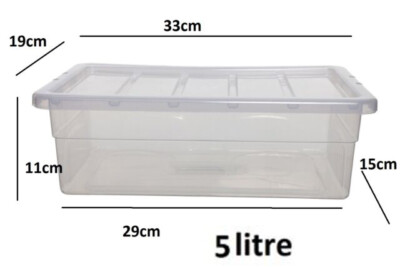 5L Plastic Clear Storage Boxes Stackable Stacking Space Saving Master ...