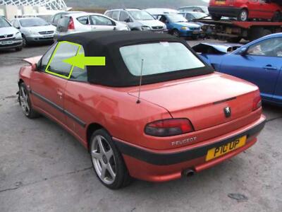 Peugeot 306 99-02 Convertible N/S Passenger Front Door Glass Window ...