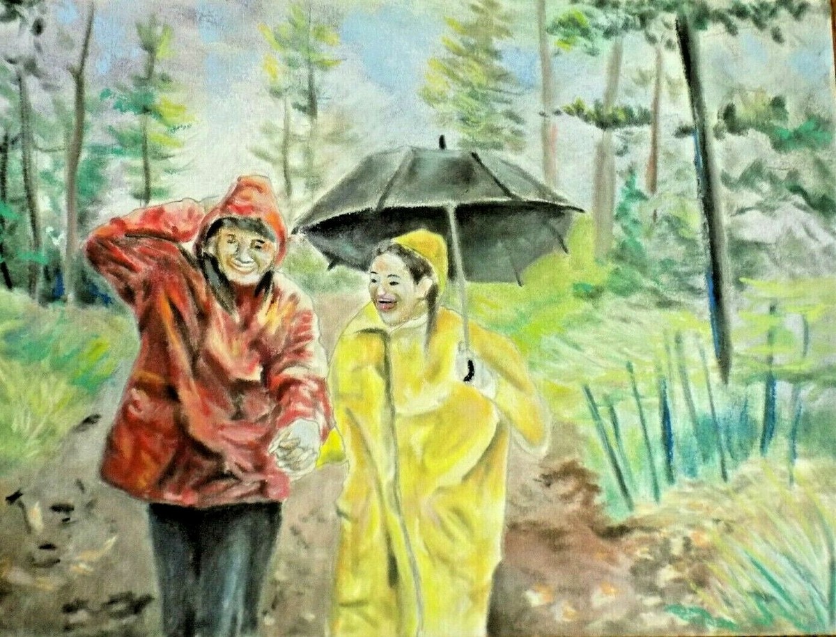 Walking In The Rain Painting