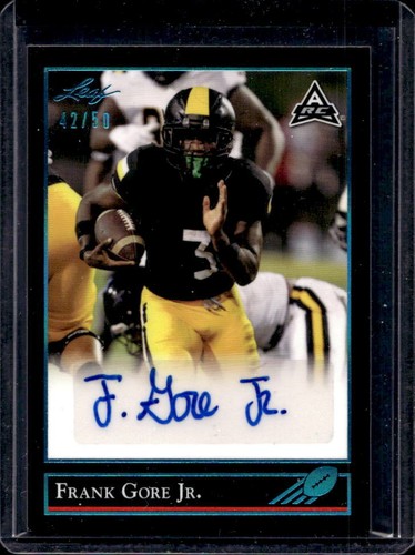 2021 Leaf Memories Frank Gore Jr. 1992 Auto Spectrum Platinum #/50 #BG ...