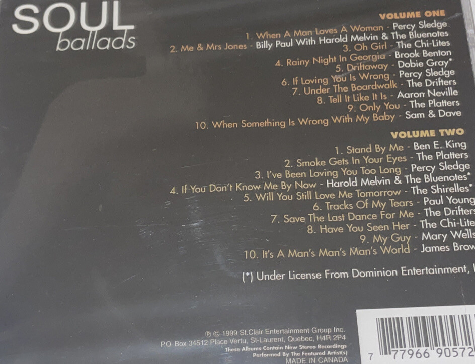 SOUL BALLADS~~~RARE~~~2 CD SET~~~VARIOUS ARTISTS~~~NEW SEALED!!! | eBay