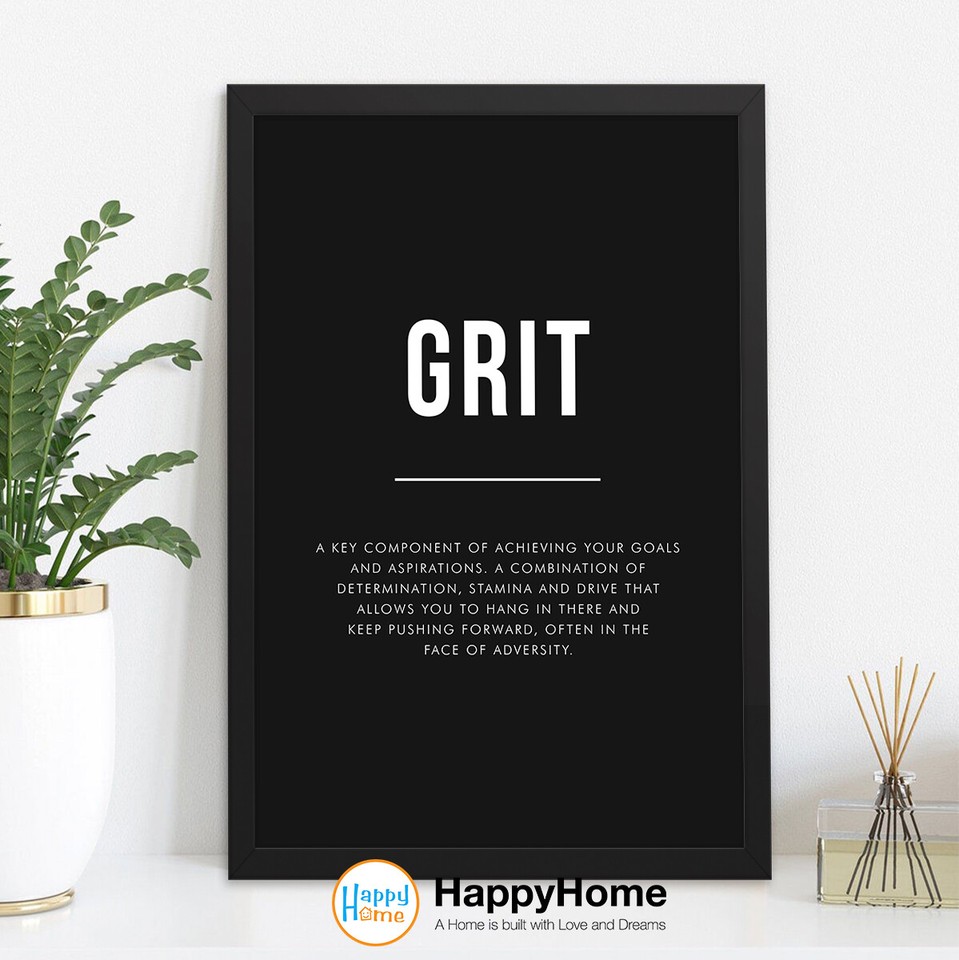 Grit Definition Wall Art Motivational Inspirational Poster Canvas ...