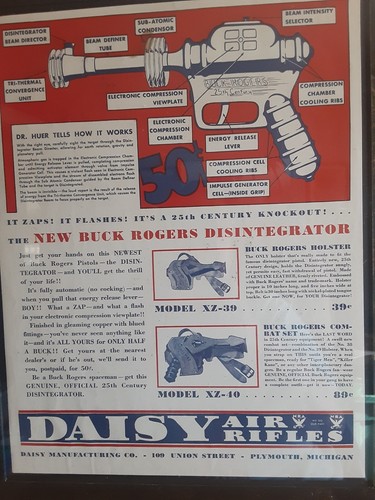 1930's New Buck Rogers Disintegrator Gun Advertising Picture in the ...