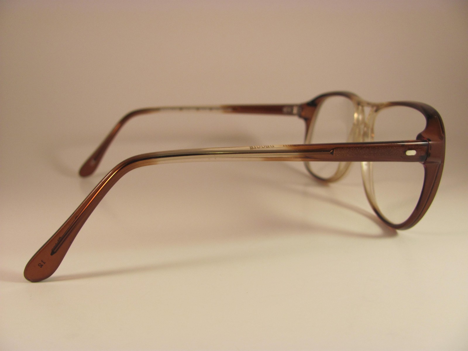 Vintage Kenmark Gallery Reggie Brown & Clear Fade Full-Rim RX Eyeglass ...