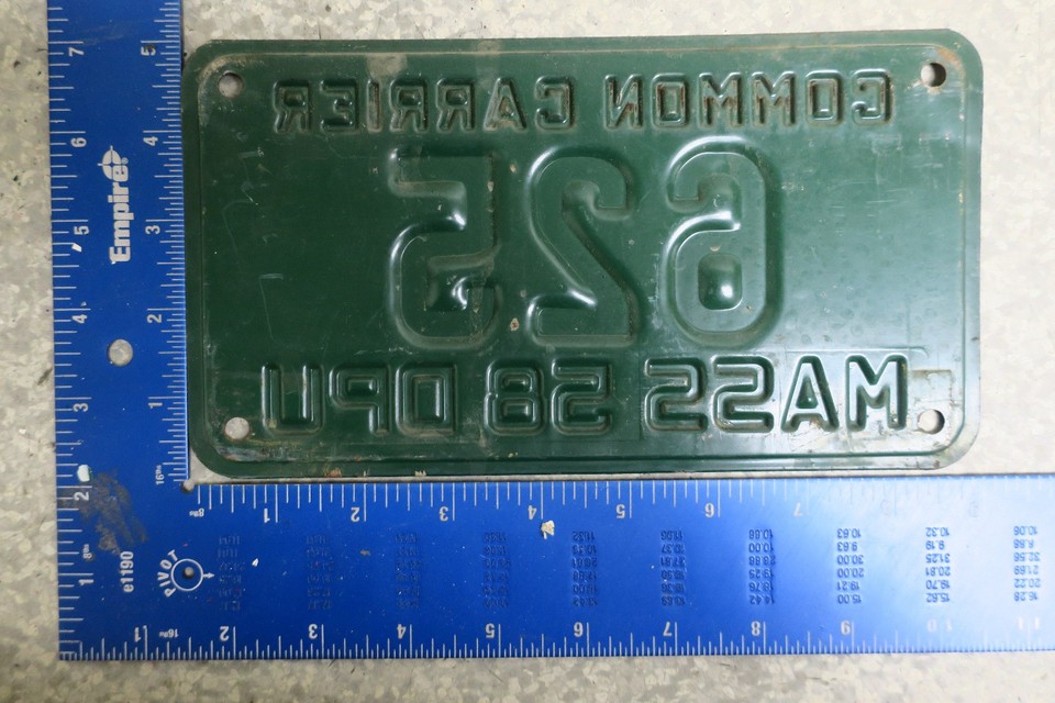 Massachusetts LIcense Plate 1958 MA Common Carrier Public Utilities Tag ...