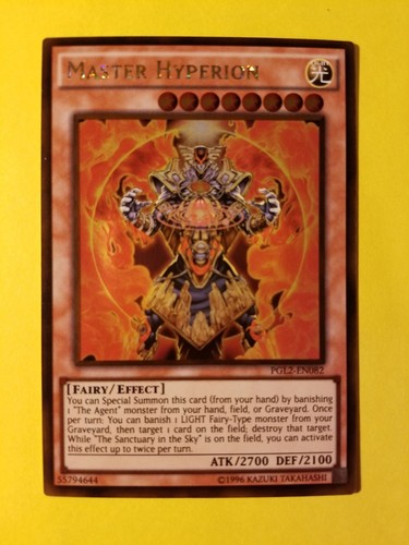 MASTER HYPERION - PGL2-EN082 - GOLD RARE - UNLIMITED EDITION - YUGIOH ...