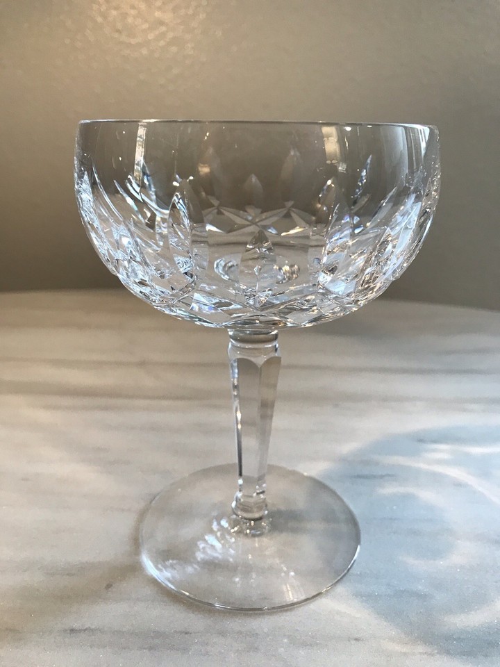 WATERFORD Crystal Glasses Champagne Coupes Kildare Gothic Mark Set of 2 ...