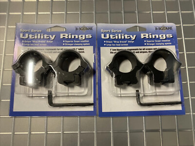 2 PACK!!!! 1" LOW 22 AIRGUN RING SET 3/8" DOVETAIL BSQUARE (BSQ27052 ...