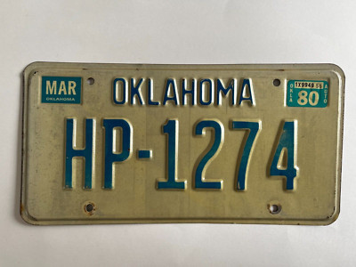 1980 Oklahoma License Plate Natural Sticker | eBay
