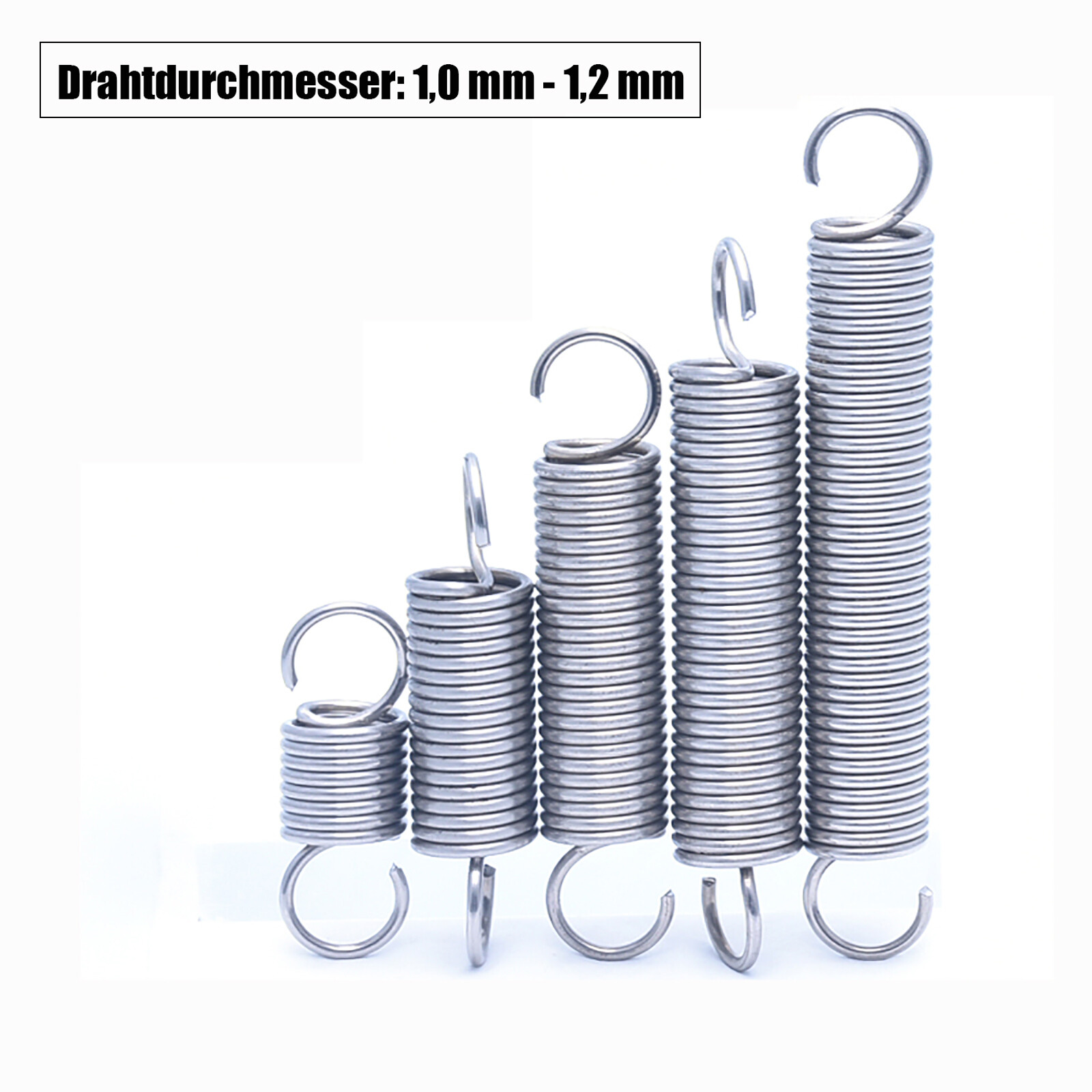 Zugfedern Edelstahl mit Haken Verlängerungsfeder Zugfeder Drahtstärke 1 ...