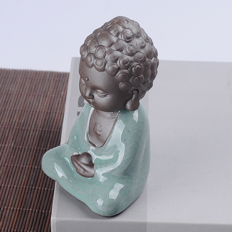 1 PC Monk Buddha Statue Mini Statuette Ornament Decoration Handicrafts ...