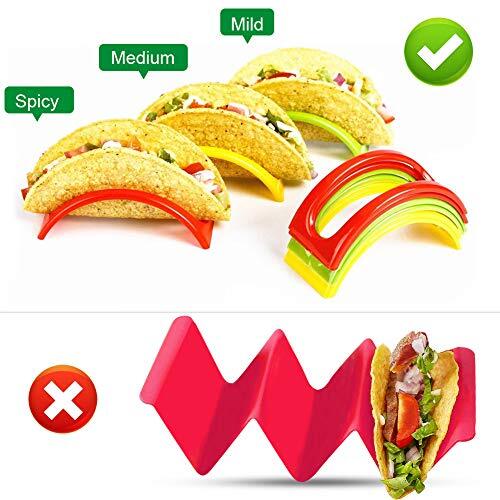 18 Pcs Colorful Stackable Taco Holder Stand for Soft and Hard Shell ...