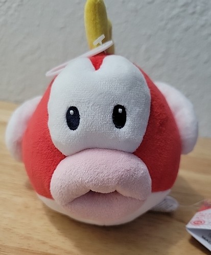 Nintendo Super Mario Bros-Cheep Cheep Plush San-ei-8" Toy-Officially ...