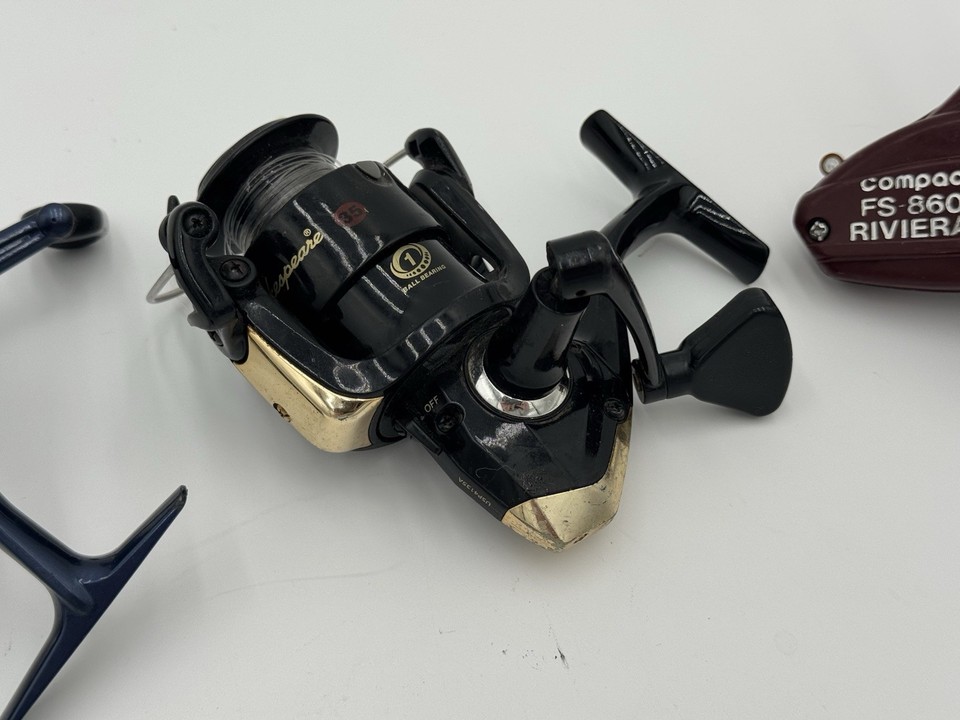 Lot (3) Spinning Fishing Feels Shakespeare 35 Okuma Elite 20 Compac ...