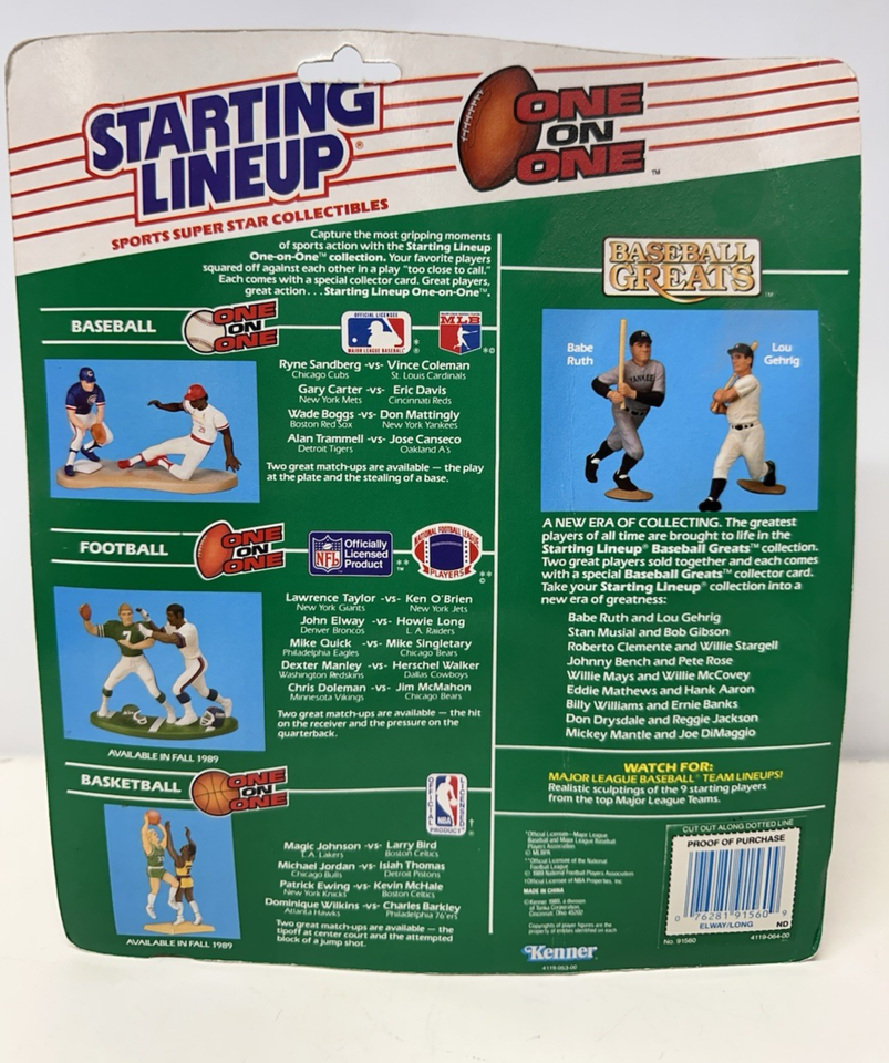 1989 Kenner Starting Lineup One On One John Elway And Howie Long ...