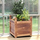 Wood Garden Planters Plant Flower Pot Rectangle Vegetable Window Box 30 ...
