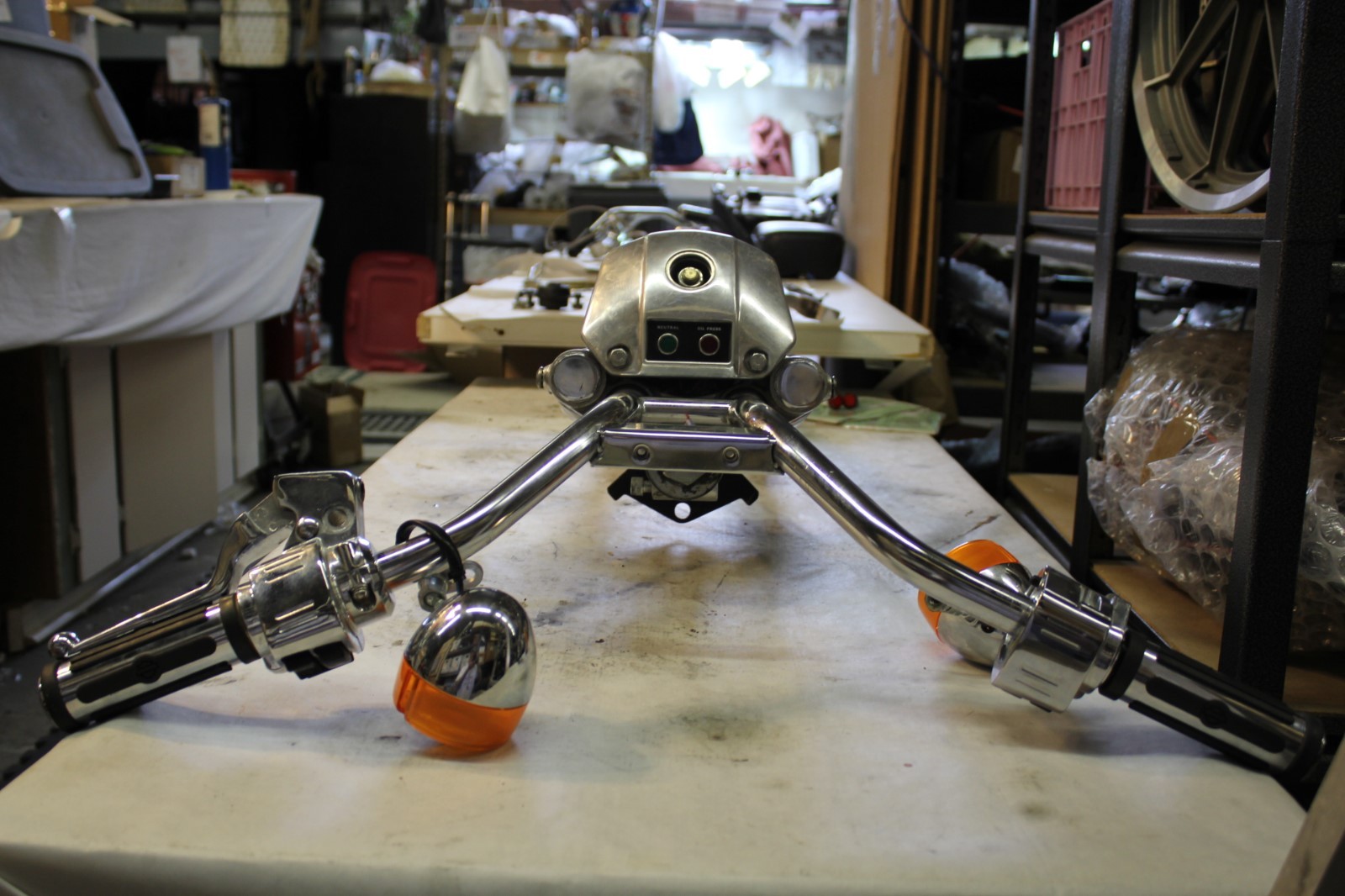 1982 Harley 35mm FXR front end + handlebars switches housings dual disc ...